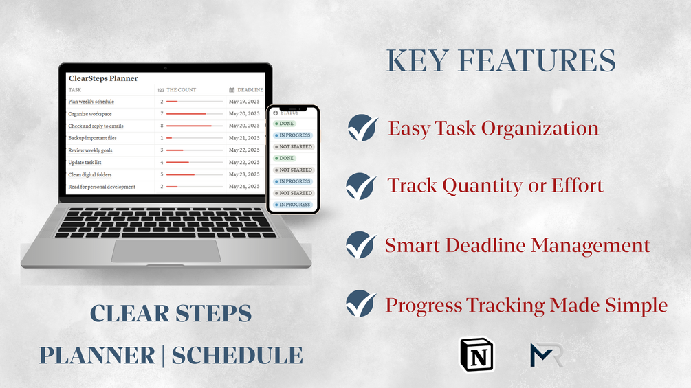 CLEAR STEPS PLANNER SCHEDULE