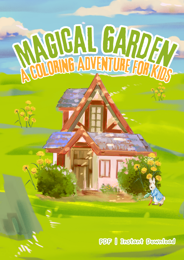 Magical Garden – A Coloring Adventure for Kids (Printable PDF)