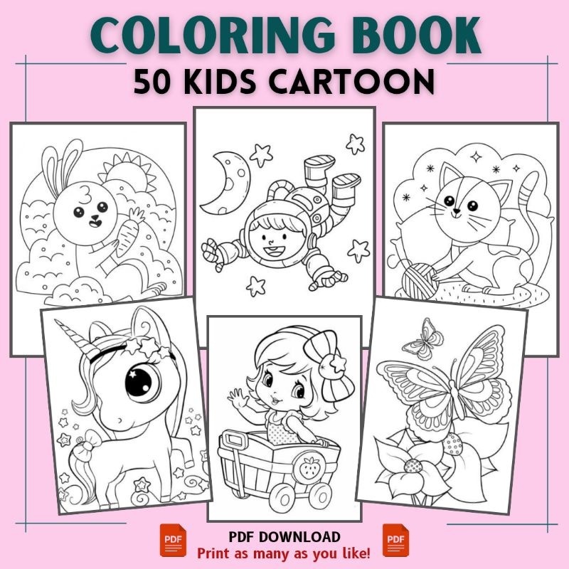 50 PDF Pages of Stress Relief: Relaxing Printable Coloring Book for ...
