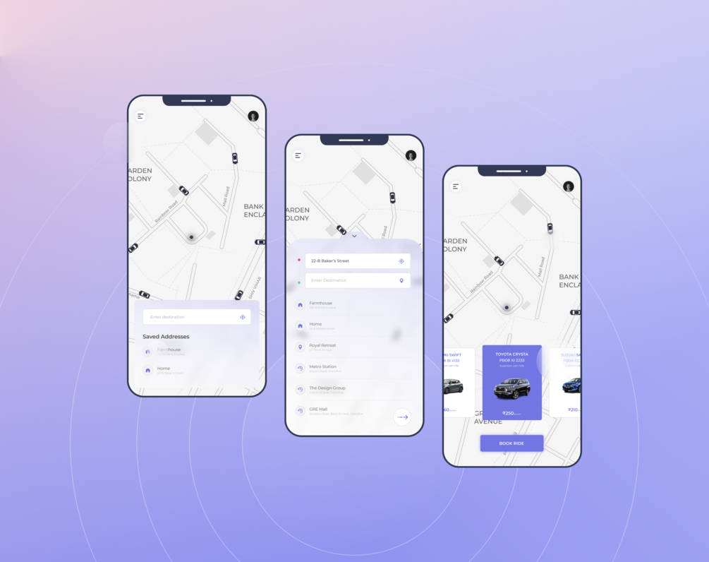 Cab Booking App Design