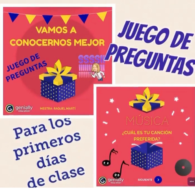 JUEGO DE PREGUNTAS PARA LOS PRIMEROS DÍAS DE CLASE "REUTILIZABLE"