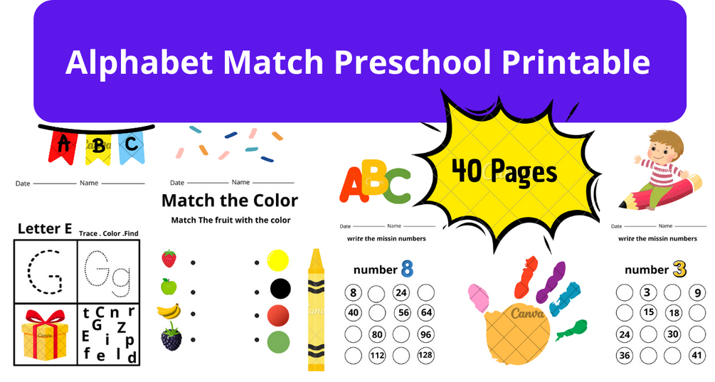 Alphabet Match Preschool Printable