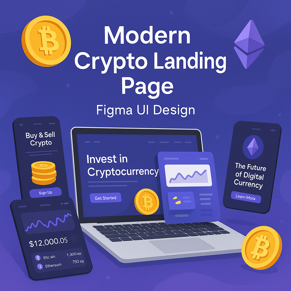 8 Landing Page Figma Cryptocurrency FREE