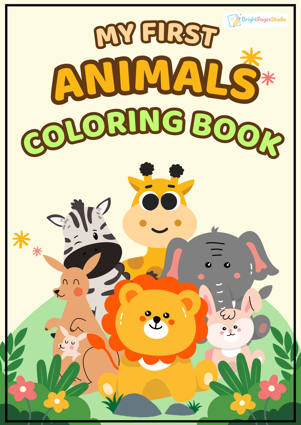 Printable Animal Coloring Book for Kids Ages 3-6 (20 Pages, PDF)