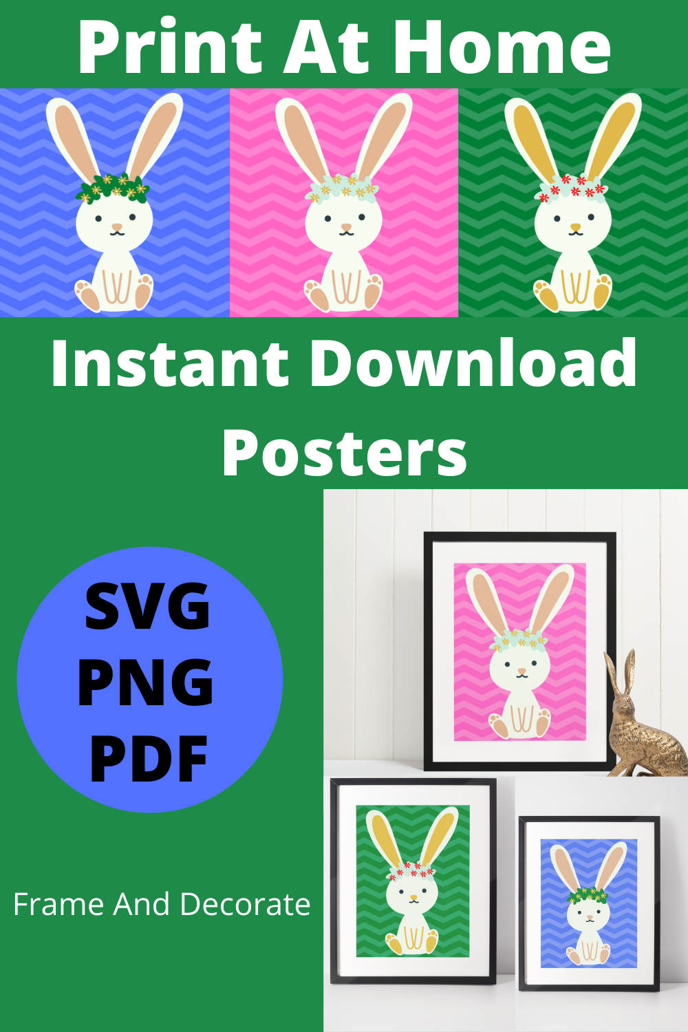 Cute Bunny Posters For Instant Download