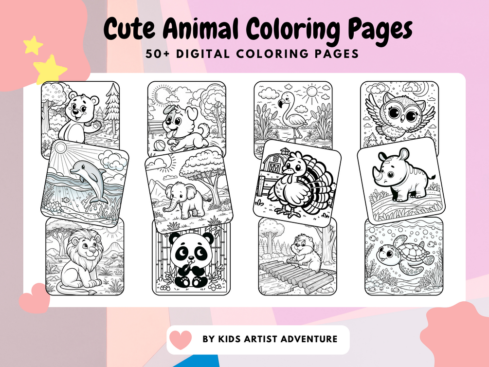 50+ Educational Animal Coloring Pages & Activity Worksheets - Printable ...