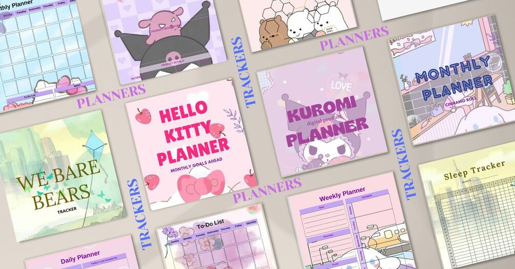 Themed Planners/Trackers(Printable and editable)