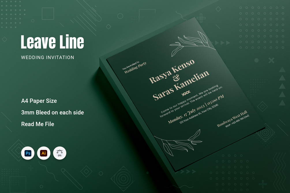 Leave Line Wedding Invitation