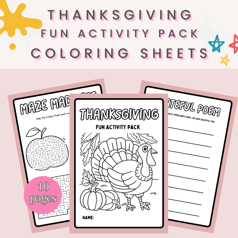 Thanksgiving Coloring Sheets| Printable Coloring Pages| Gratitude ...