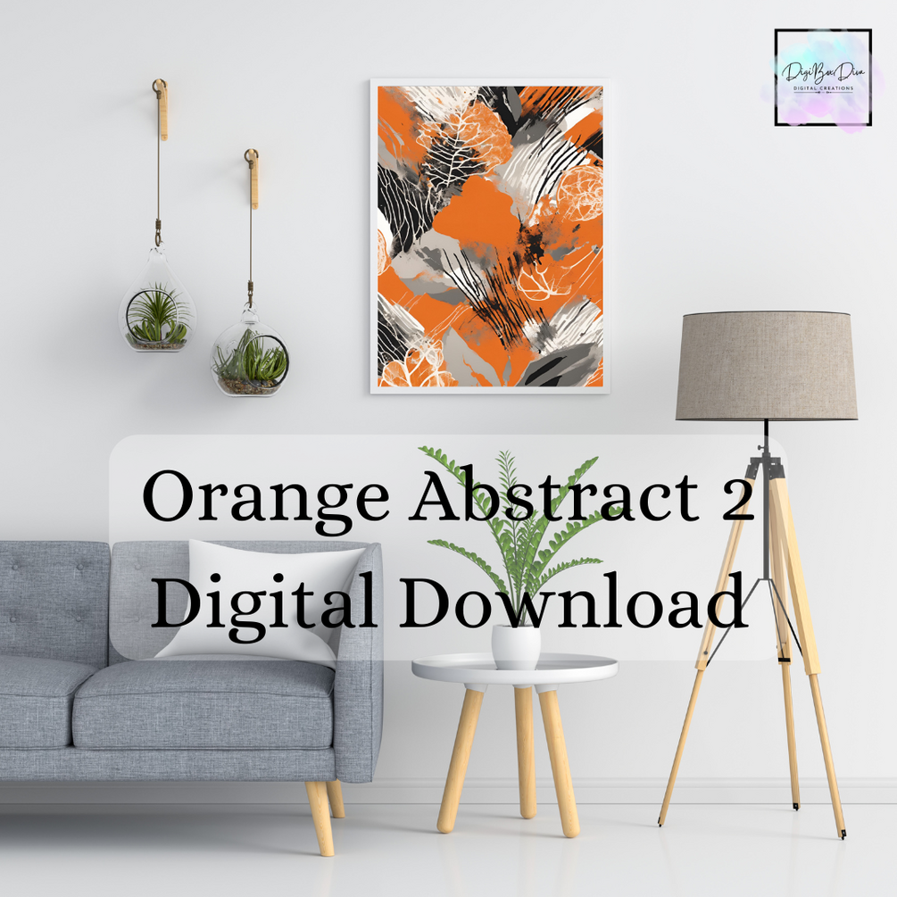 Orange Abstract 2 Unique Wall Art (PDF) - Wall Art Printables, Digital ...