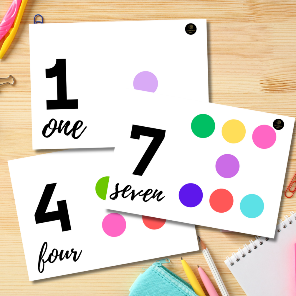PomPom Color Counting Cards for Kids – Learn Numbers and Colours