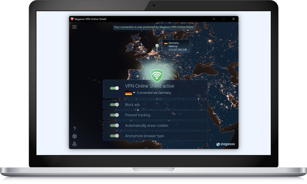 Steganos VPN Online Shield | 1 Year License | Time Limit