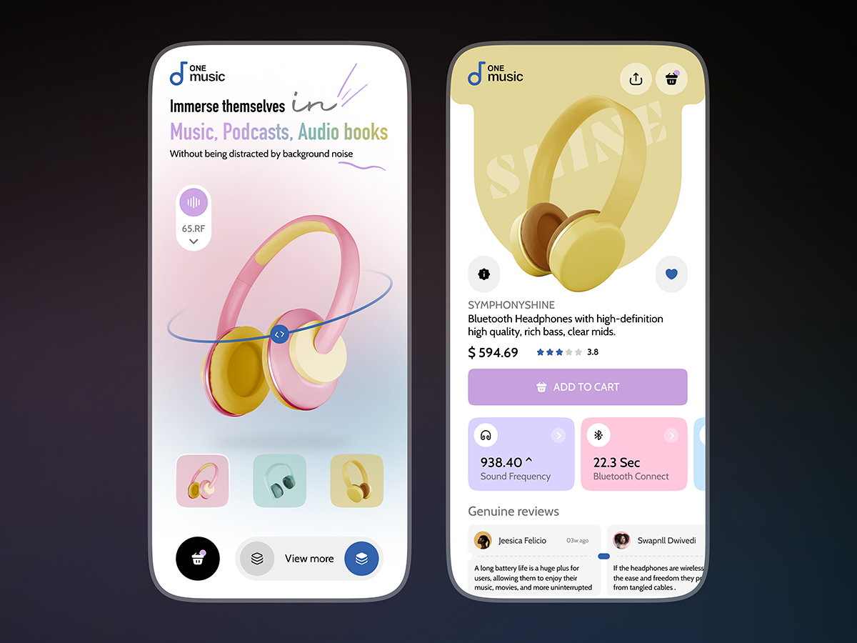 Headphone Visual Shopping User Interface Concept