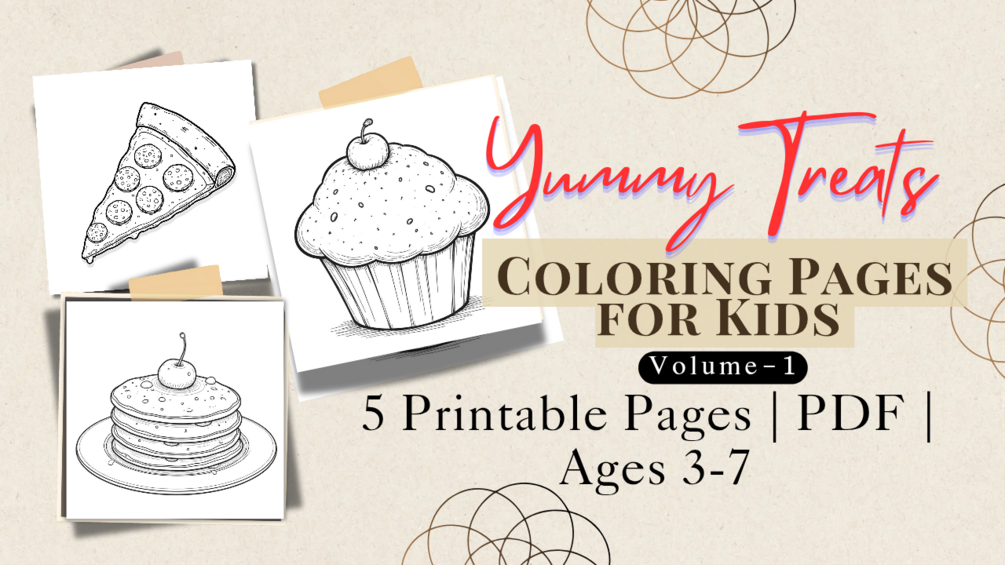 Yummy Treats Coloring Pages for Kids – Volume 1”