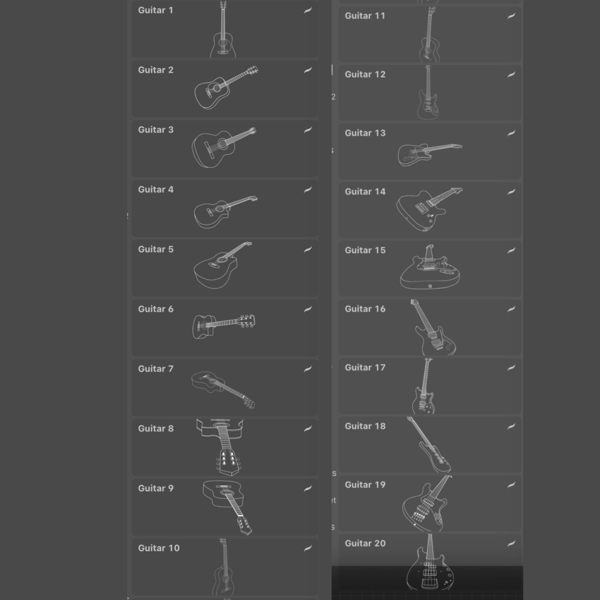 20 guitar stamps procreate brush