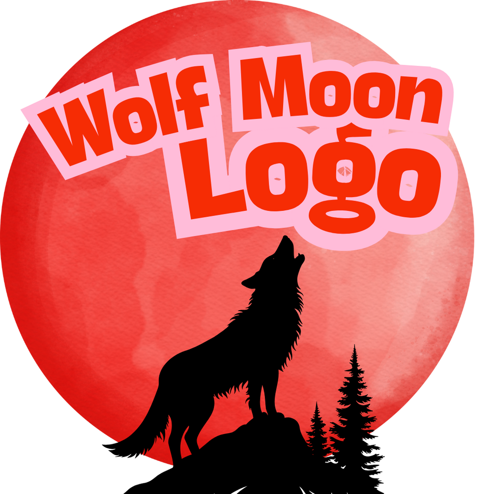 Wolf & Blood Moon Logo - Unleash Your Brand's Wild Side