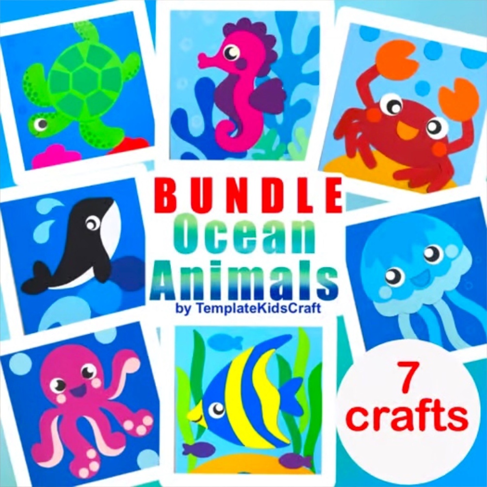 BUNDLE 2D Shape Ocean Under the Sea Animals Craft Summer Crafts ...