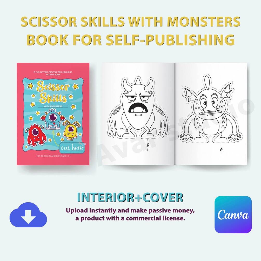 Scissor Skills with Monsters | Printable Activity BOOK for SELF ...