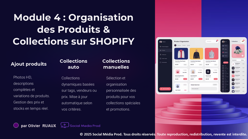 Module 4 Organisation des Produits & Collections sur SHOPIFY