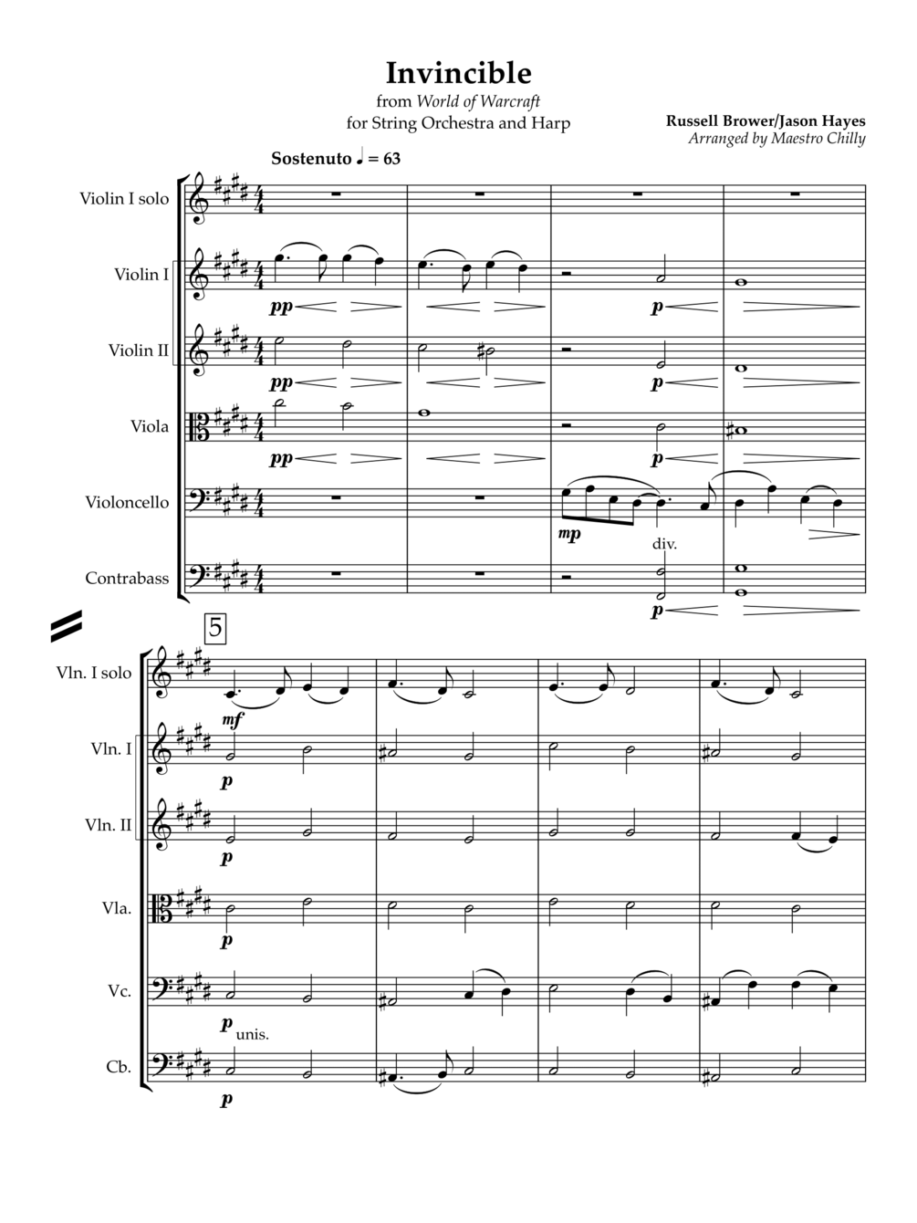 Invincible - from World of Warcraft (arr. for String Orchestra & Harp)