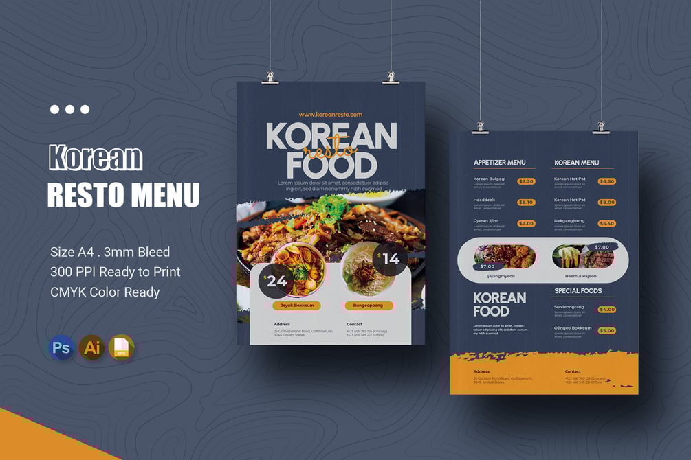 Korean Food Resto Menu