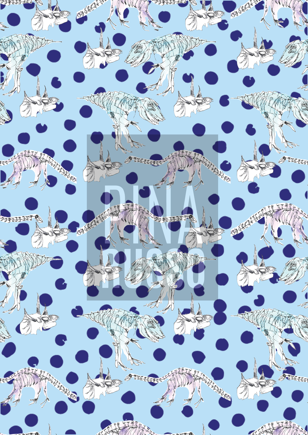 Blue National History Museum UK Pattern Repeating Pattern image 1 ...