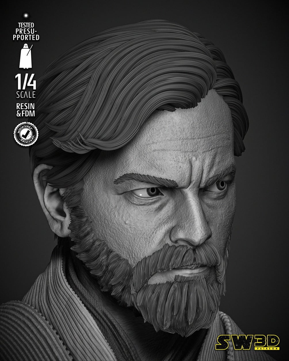 Obi Wan 2024 Portrait Bust - Star Wars 3D Models - Tested and Ready for ...