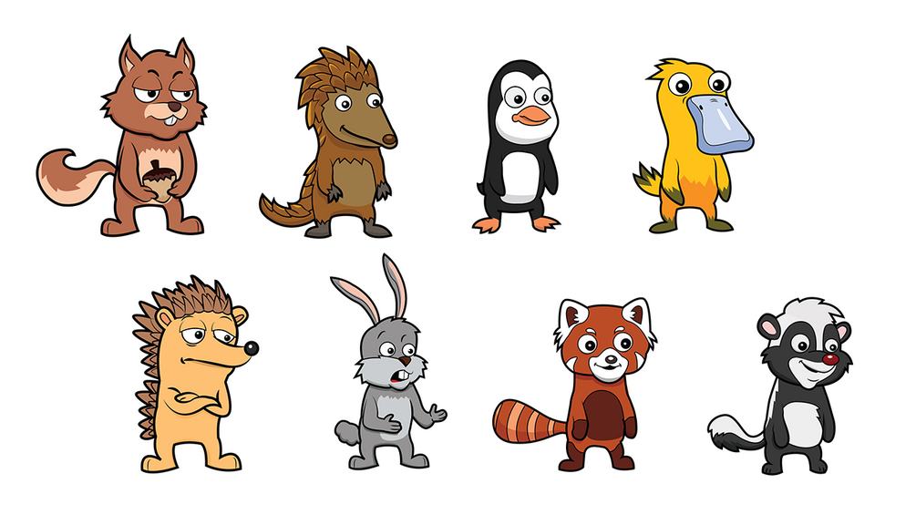 create cute animal vector illustrations.