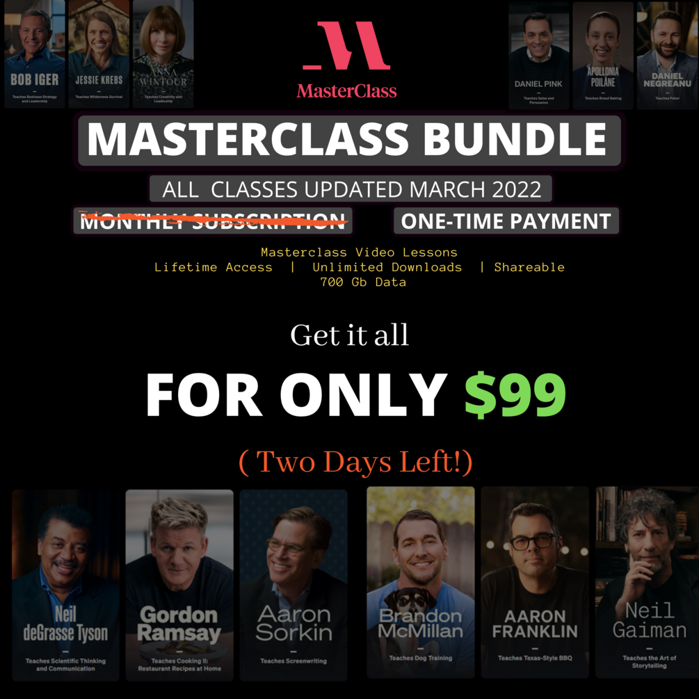 ($200 Discount) ALL MASTERCLASSES - March 2022 Edition