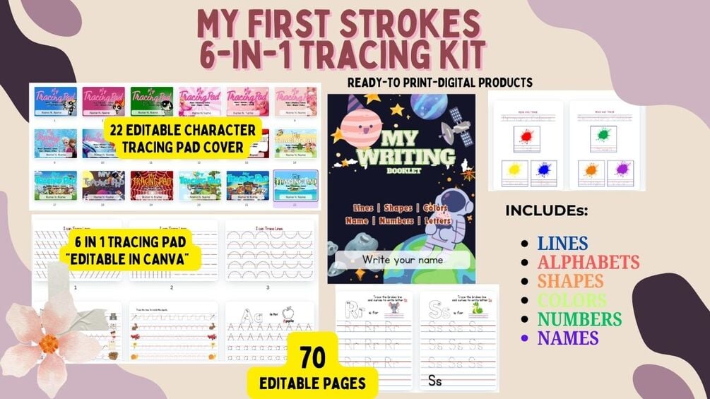 My First Strokes: 6-in-1 Tracing Kit