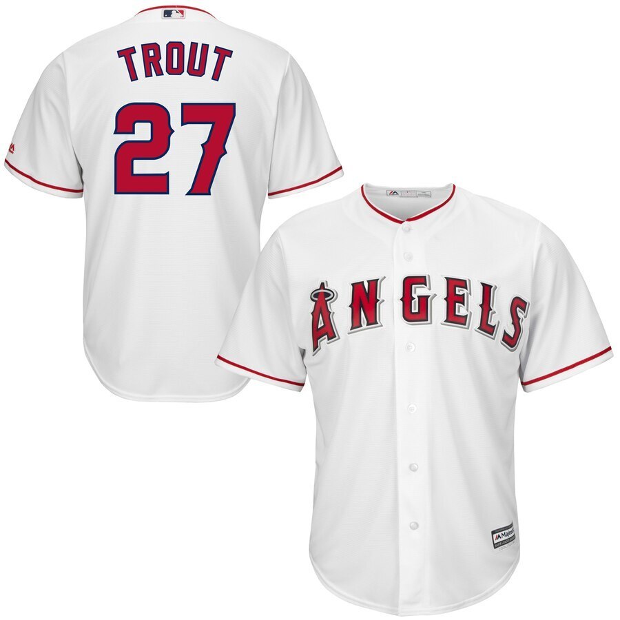 Mike Trout Los Angeles Angels White Jersey + Mike Trout Living Set ...