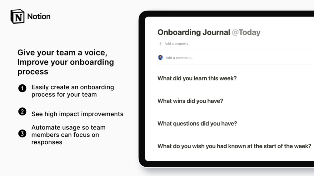 Notion Onboarding Journal