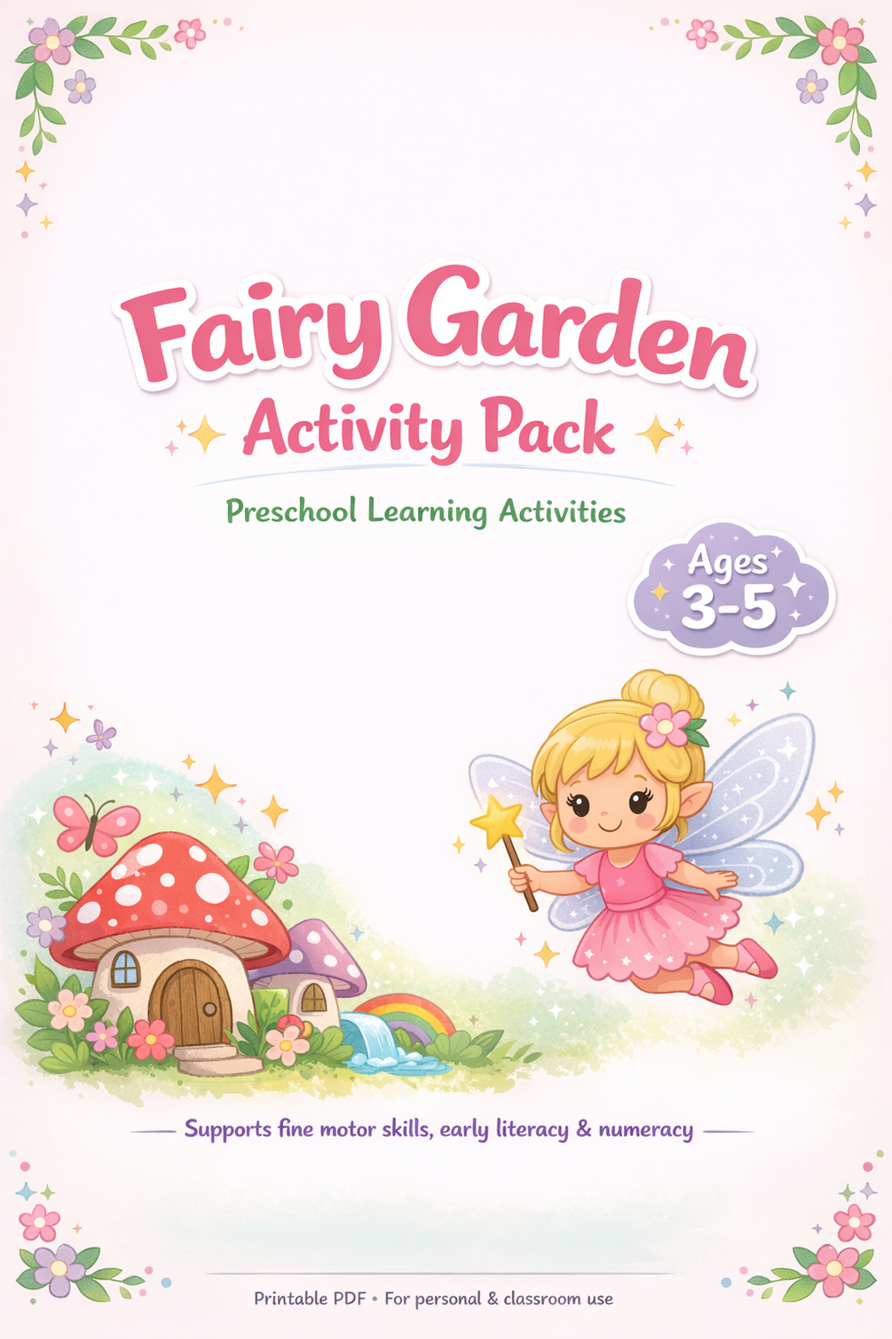Fairy Garden Activity Pack | Preschool Learning Printables (Ages 3–5)