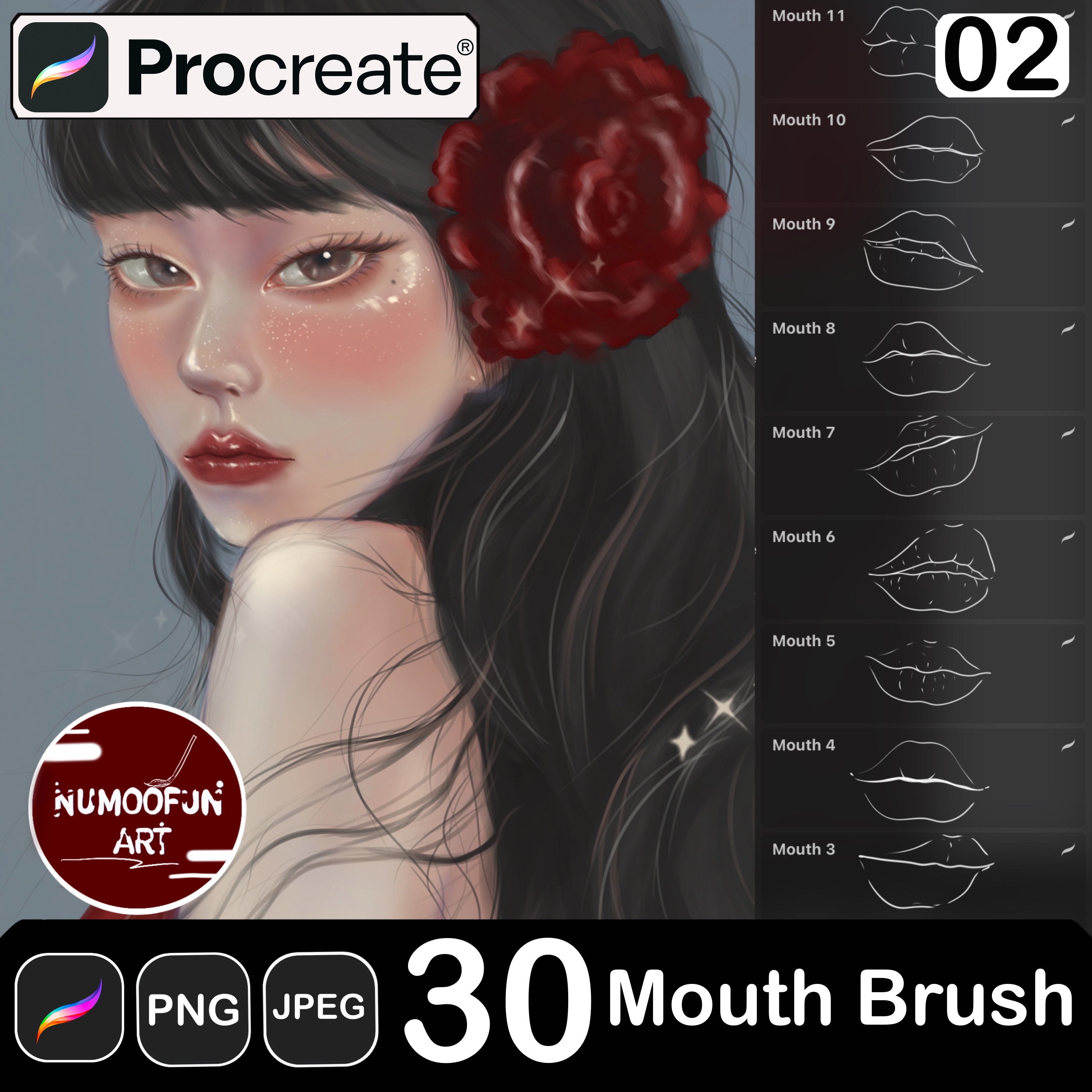 30 Mouth Brush – Brushes for Procreate
