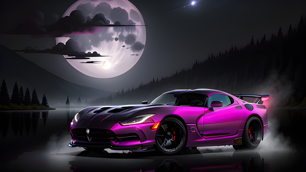 Ghost Dodge Viper Car Wallpaper Set
