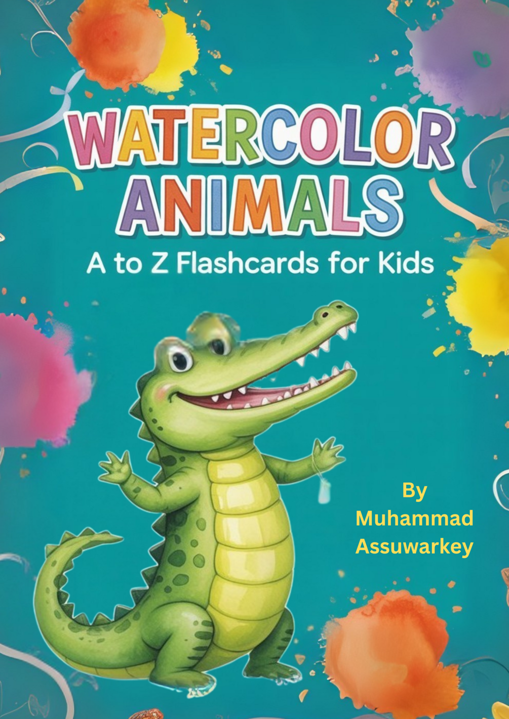 Watercolor Alphabet Animals Flashcards For Kids