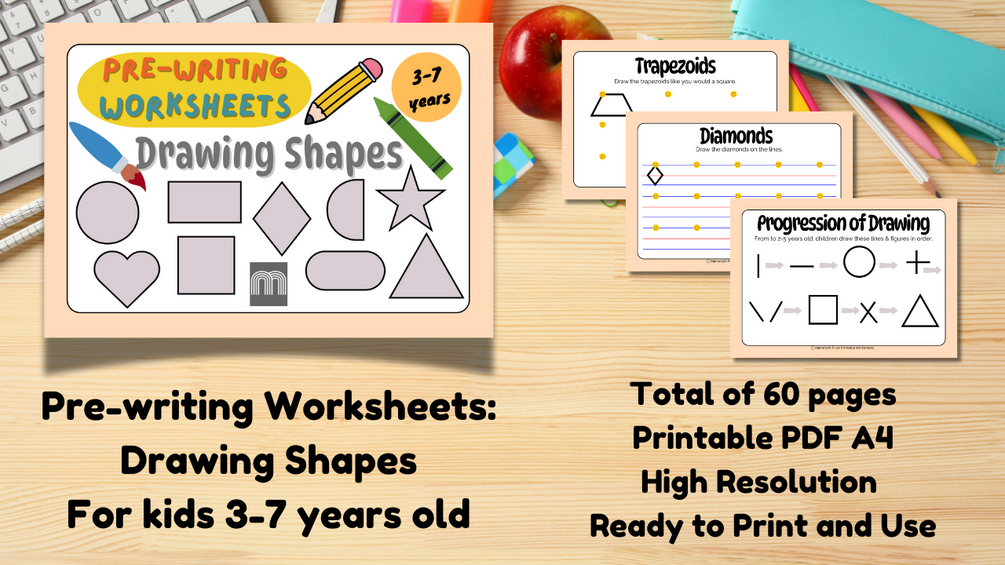 Pre-writing Worksheets: Draw Shapes