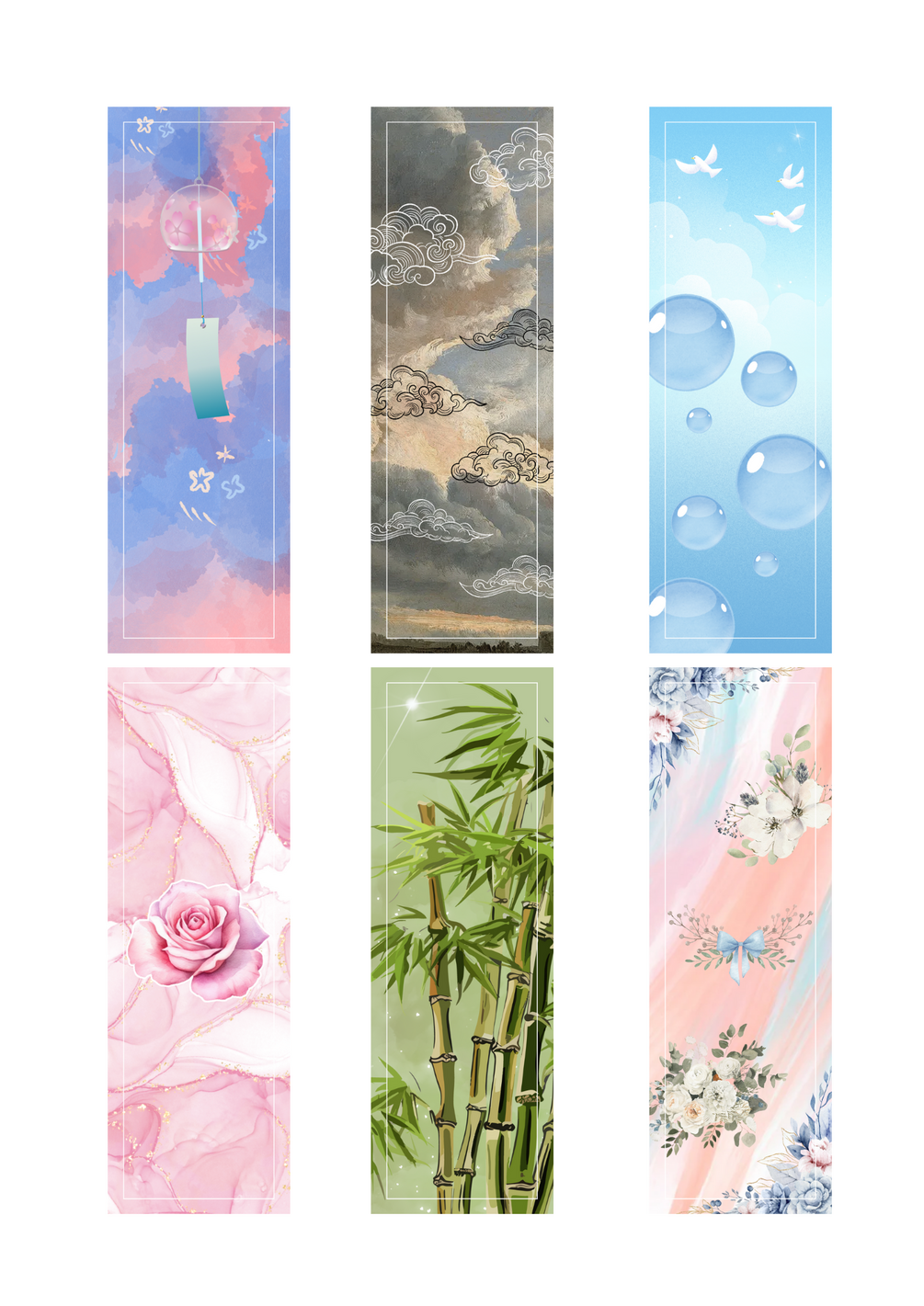 Serene Nature Printable Bookmarks | Calm Nature Aesthetic | Digital ...