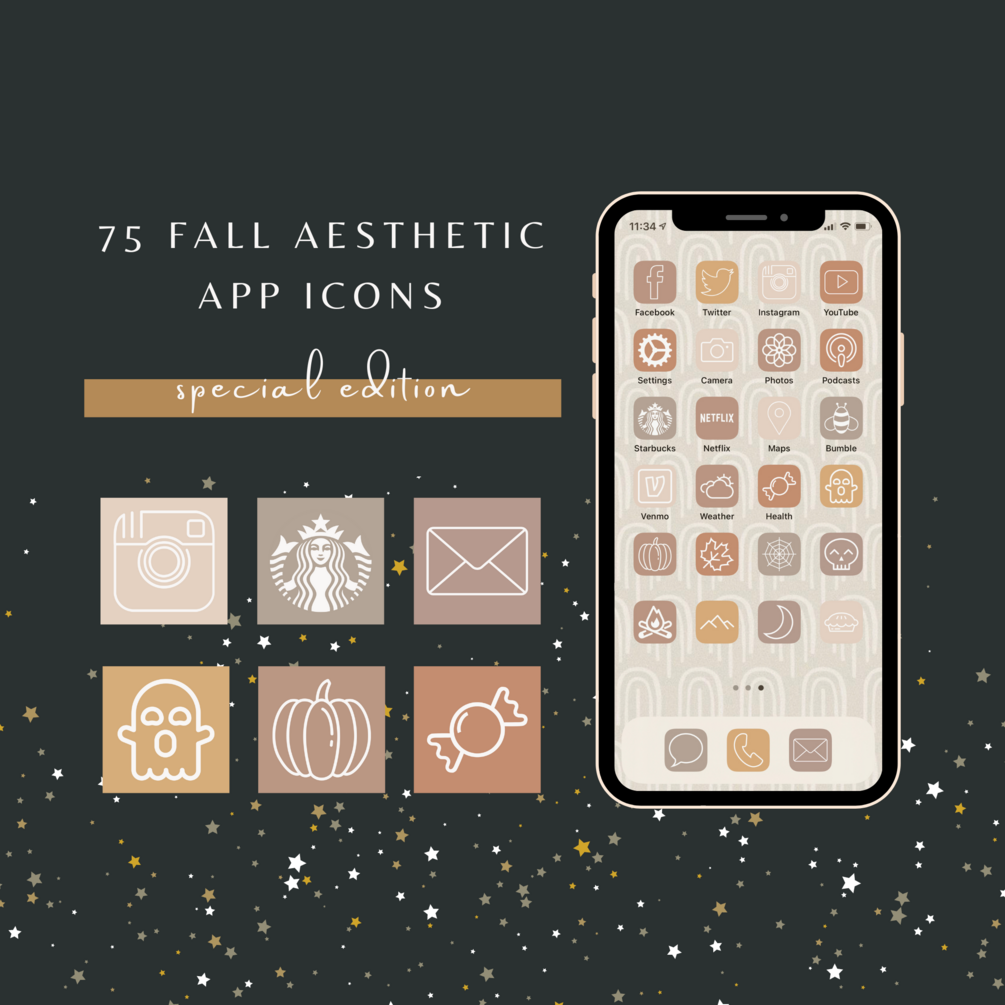 Fall Aesthetic iOS 14 iPhone app icons