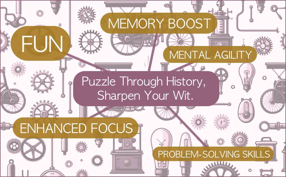 Variety Puzzle Book for Adults - 19th Century Inventions