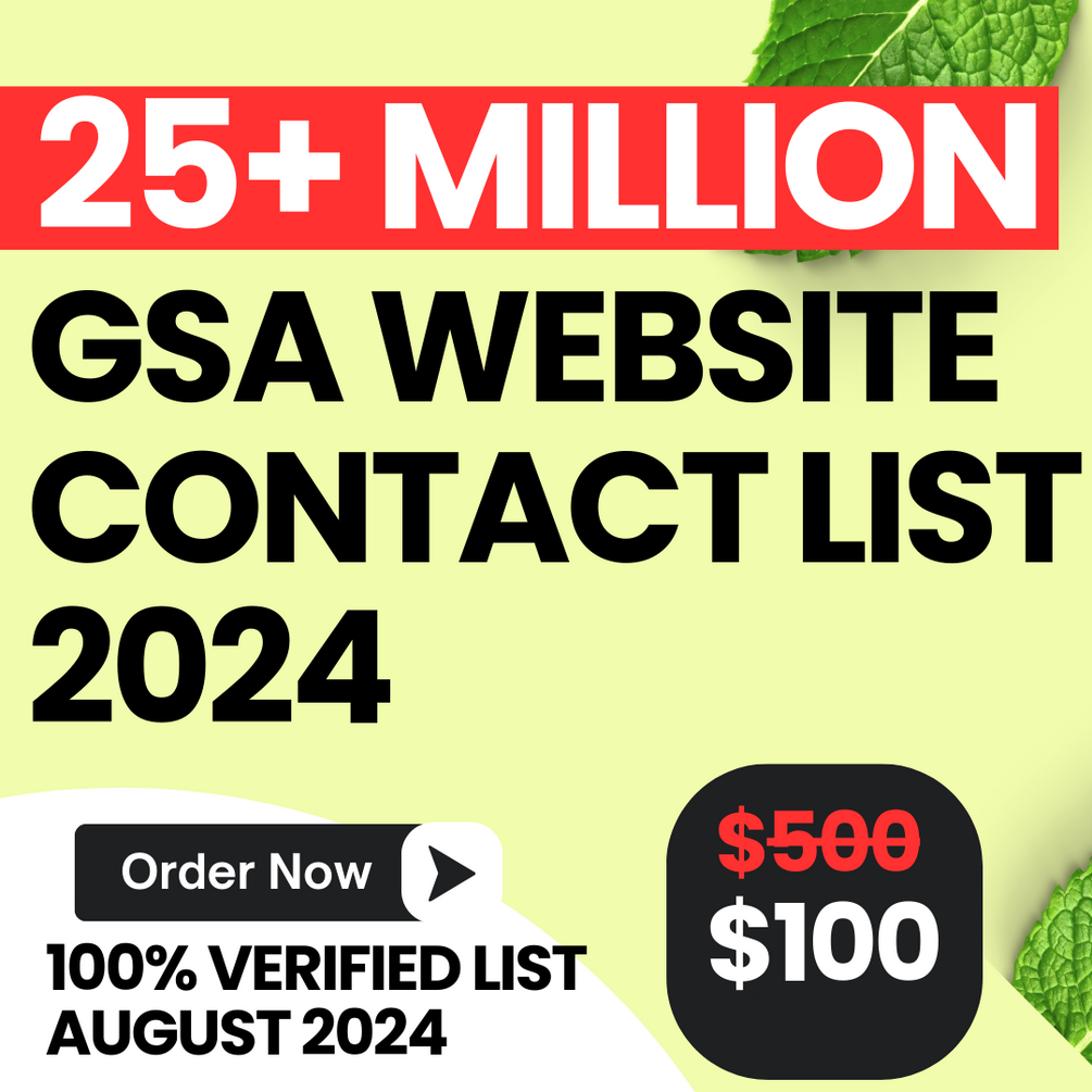 GSA WEBSITE CONTACT 2024 NEW LIST. 25 MILLION GSA WEBSITE CONTACT LIST ...