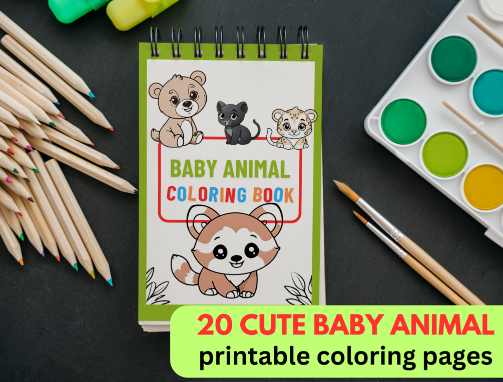 20 cute baby animal coloring pages | Printable | Kids | Educational ...