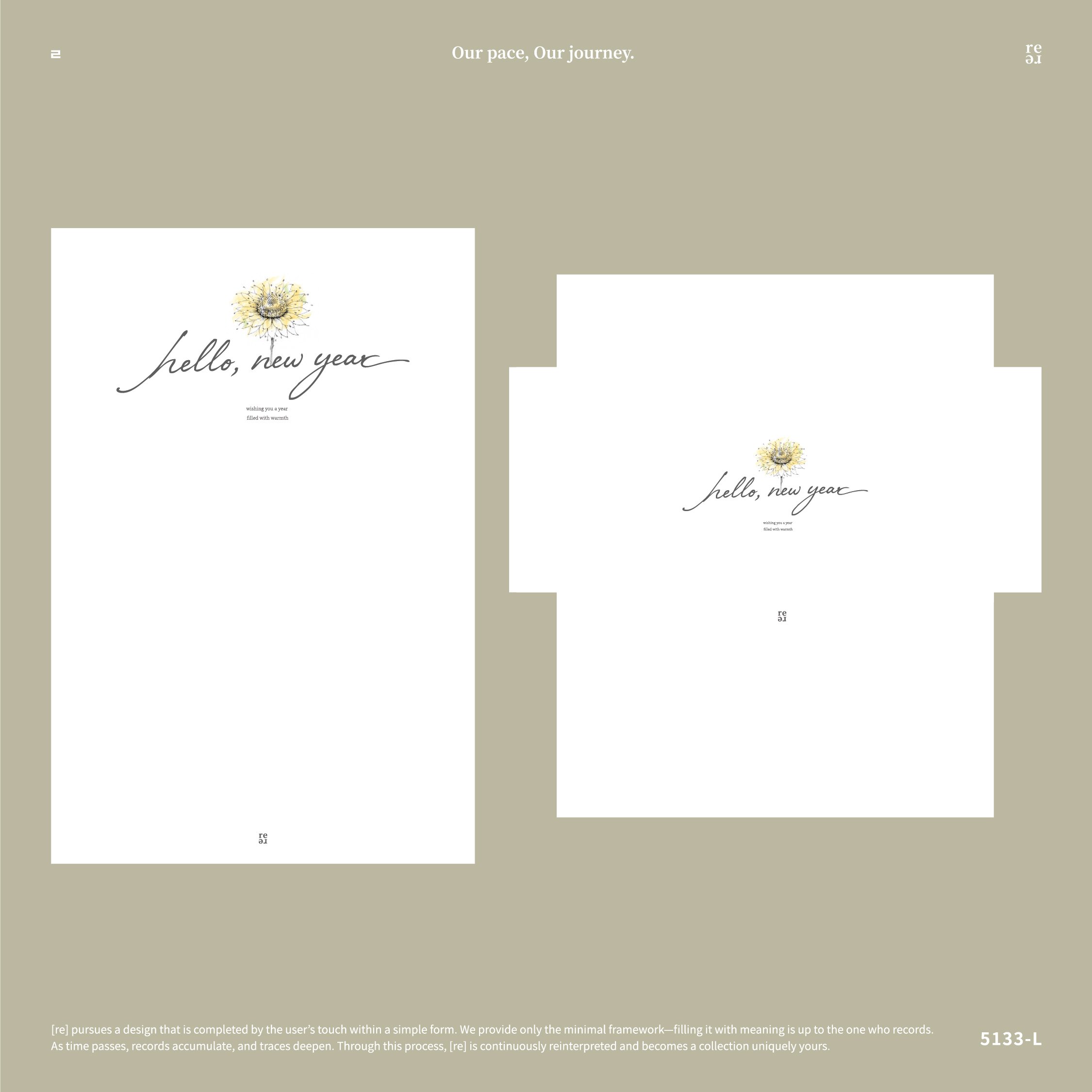 [no.5133-L] Hello, New Year — Printable A4 Letter Paper & Envelope PDF