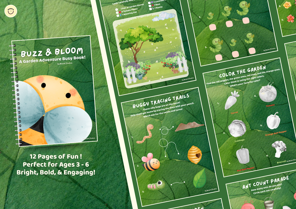 Buzz & Bloom: Printable Busy Book for Toddlers | Garden-Themed ...
