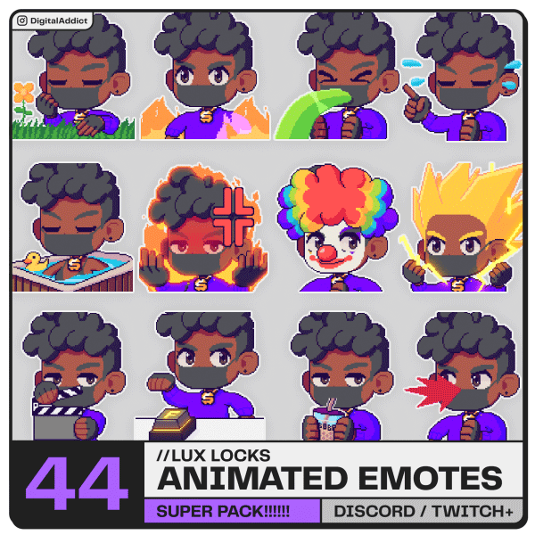 Face Mask Afro Gamer Girl Emote Pack