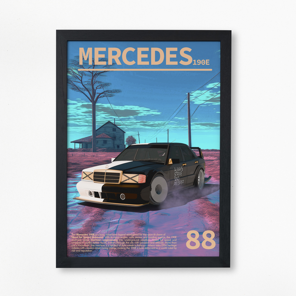 Mercedes 190E - NFS Unbound edition A1/A2/A3/A4 Digital Art
