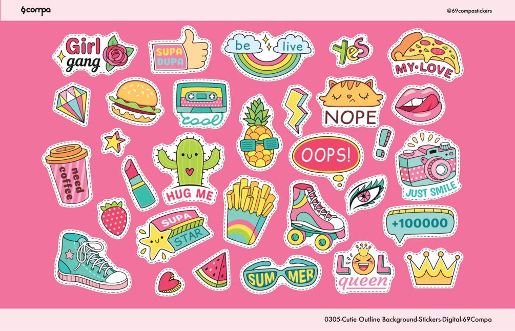 Digital Stickers with the motivation mood, Goodnotes Cutie Stickers Svg ...