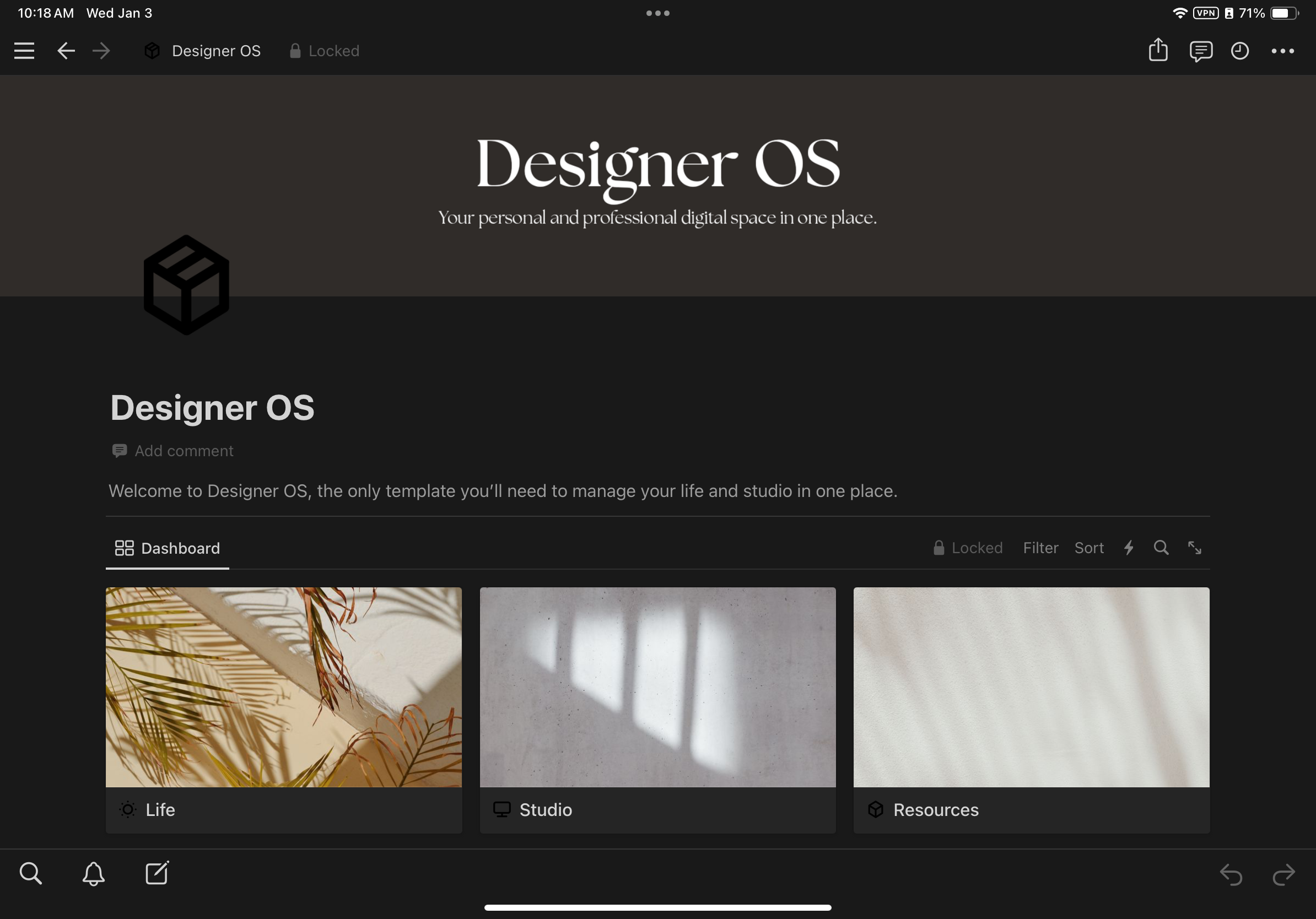 Workspace Lite | Notion Template