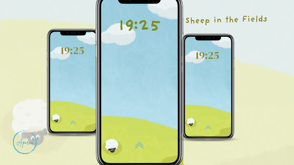 Sheep in the Fields - Phone Wallpaper