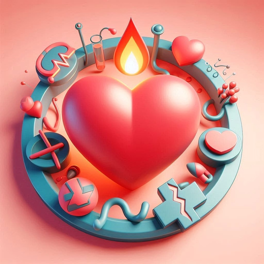 Printable 3D Heart Illustration for Home Decor and Crafts